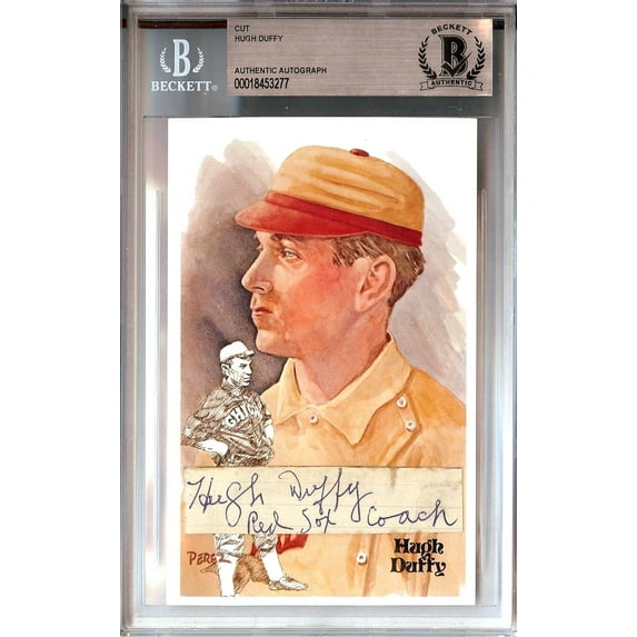 Hugh Duffy Signed Autograph Cut Signature w/Perez-Steele Postcard HOFer ...