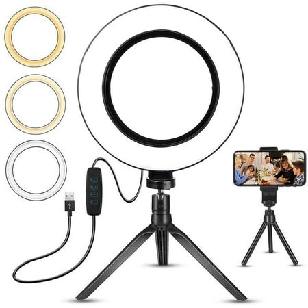 16cm Outdoor Ring Light 8W, 3 Light Modes and 10 Brightness Levels with ...