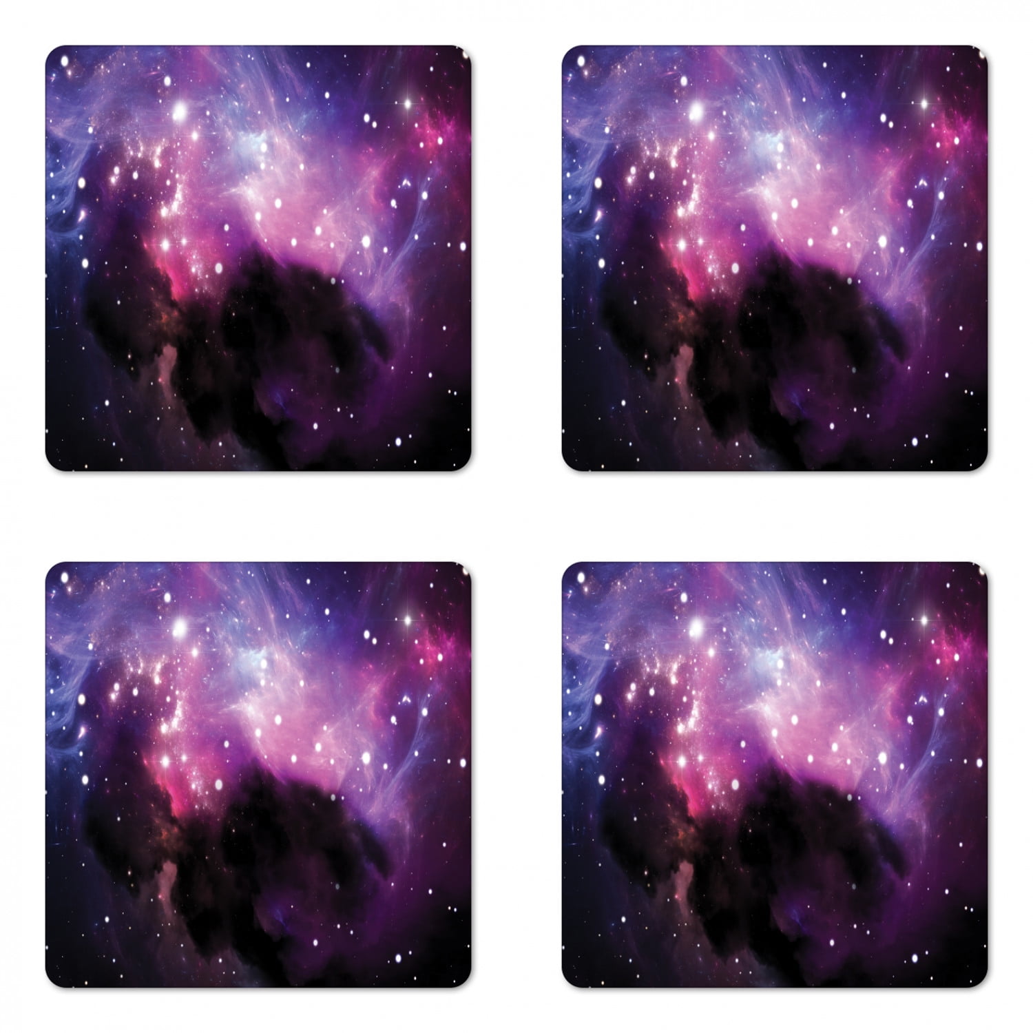 Space Coaster Set of 4, Futuristic Nebula Dust Cloud on Milky Way ...