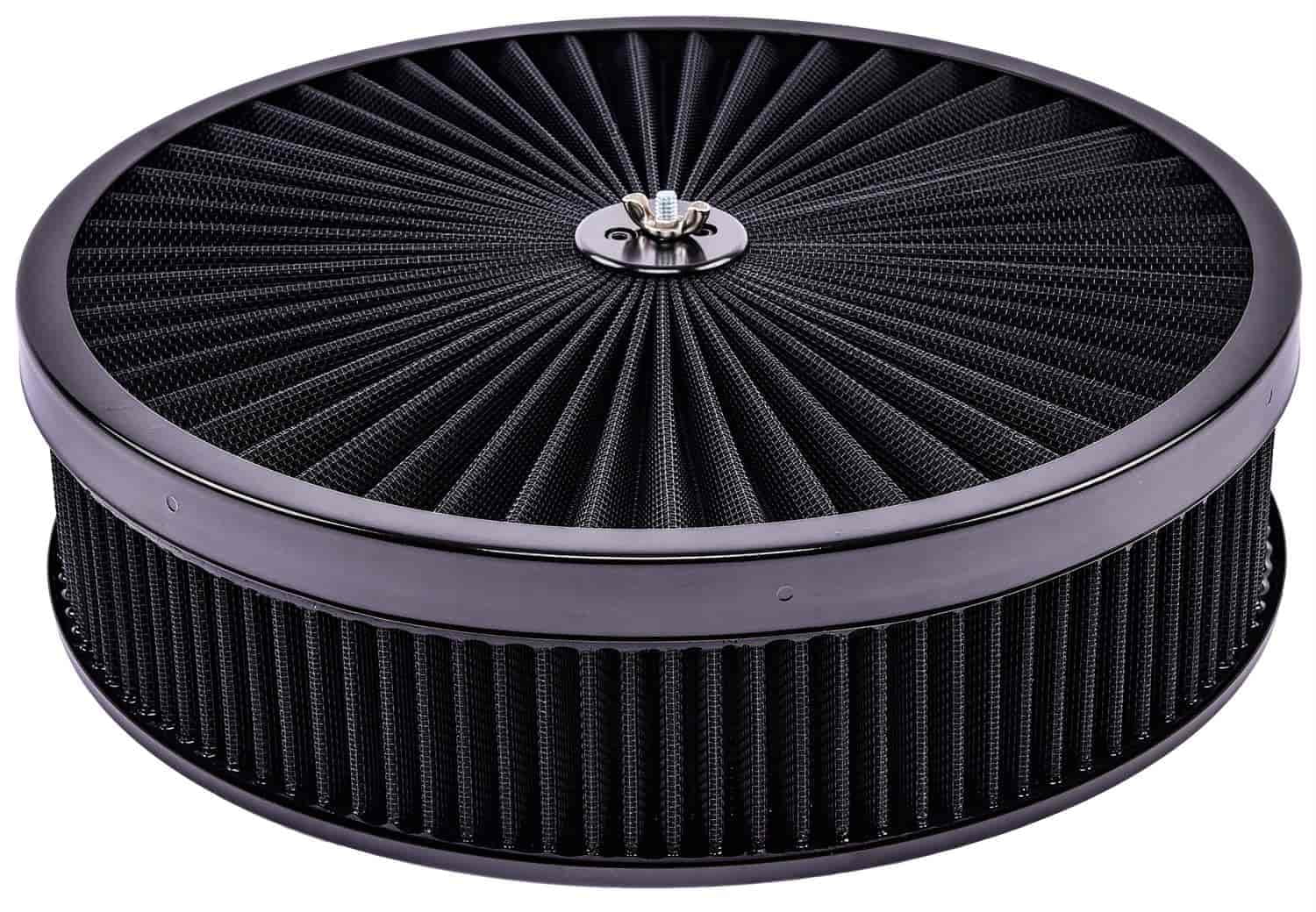 JEGS 500088 Round Flow-Thru Air Cleaner Assembly 14 in. x 3 in ...