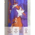 Abstract White Star Sheer Curtains 45 inches Long, Purple Orange Ink ...