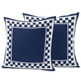 Abstract Navy Blue Check Waterproof Throw Pillow Covers Set of 2 Modern ...