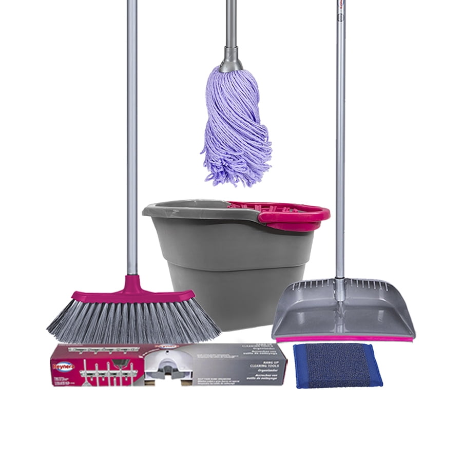 Kit de Limpieza con Escoba Recogedor Mop Cubeta Organizador Fibra ...