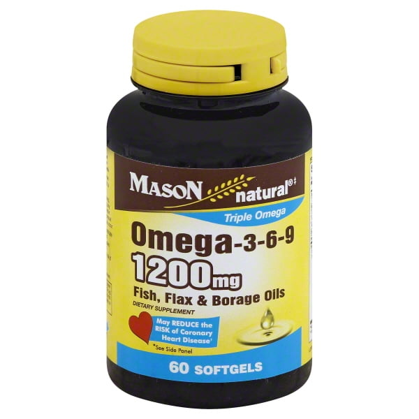 Mason Natural Omega 3-6-9,Fish, Flax and Borage Oils, 60 Each - (Pack ...