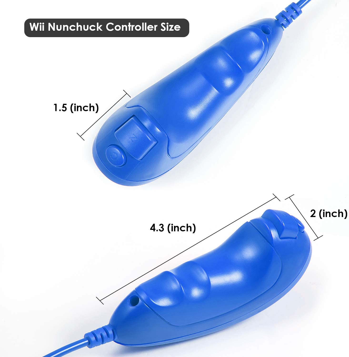Controlador Nunchuck Joystick GamePad para Wii/Wii U Console Blue LUXMO ...