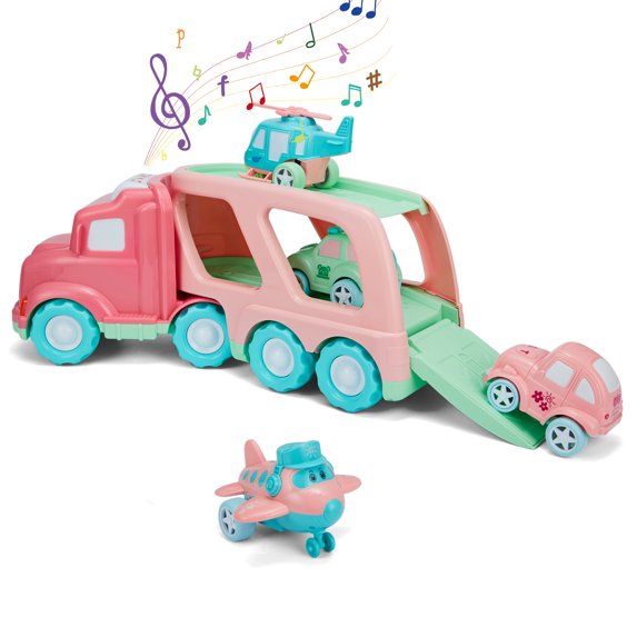 Transport Car Toy Play Set Kids Transport Truck Carrier Toy Fire ...