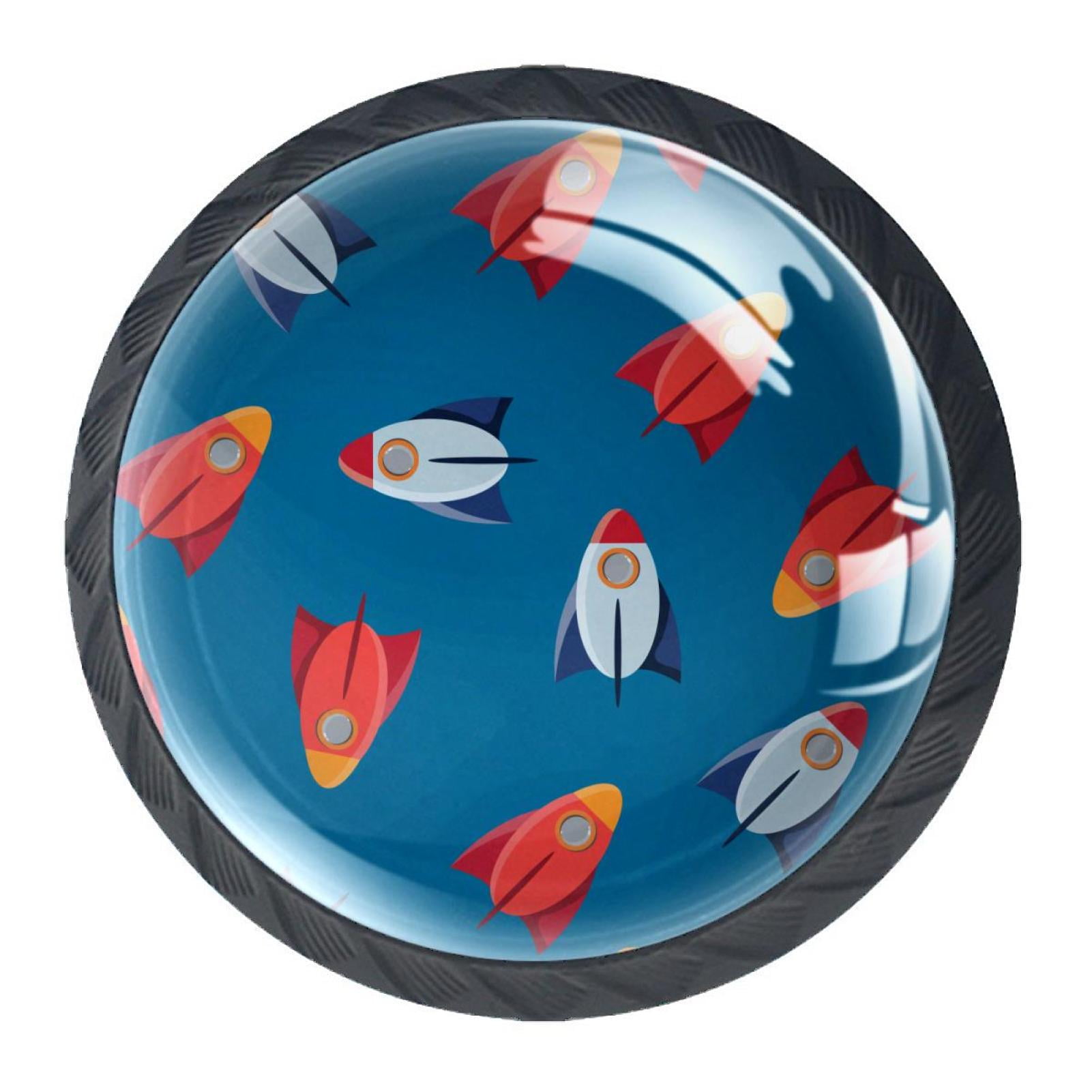 4 Pcs Space Rockets Knobs for Kitchen Cabinet Cupboard Dresser Bookcase ...