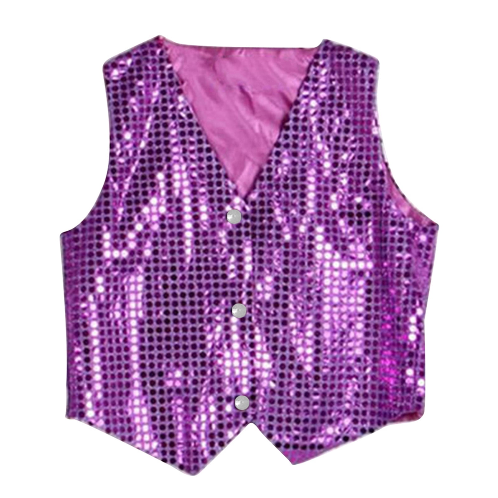 Boys Girls Sequined Vest Waistcoat Hip-hop Dance Party Street Show ...