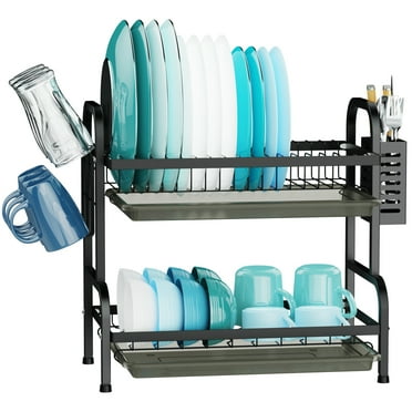 Kitchenaid Low Profile Powder Coated Dish Drying Rack in Charcoal Gray ...