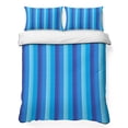 Blue Purple Vertical Stripes 3 Pieces Quilt Set,1 Quilt with 2 Shams ...