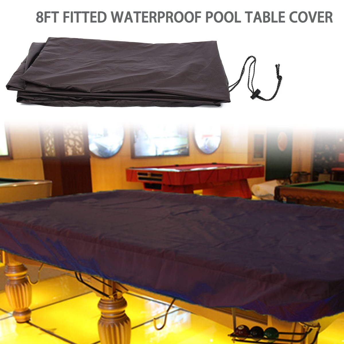 Waterproof Pool Snooker Billiard Table Cover Heavy Duty for 8ft ...