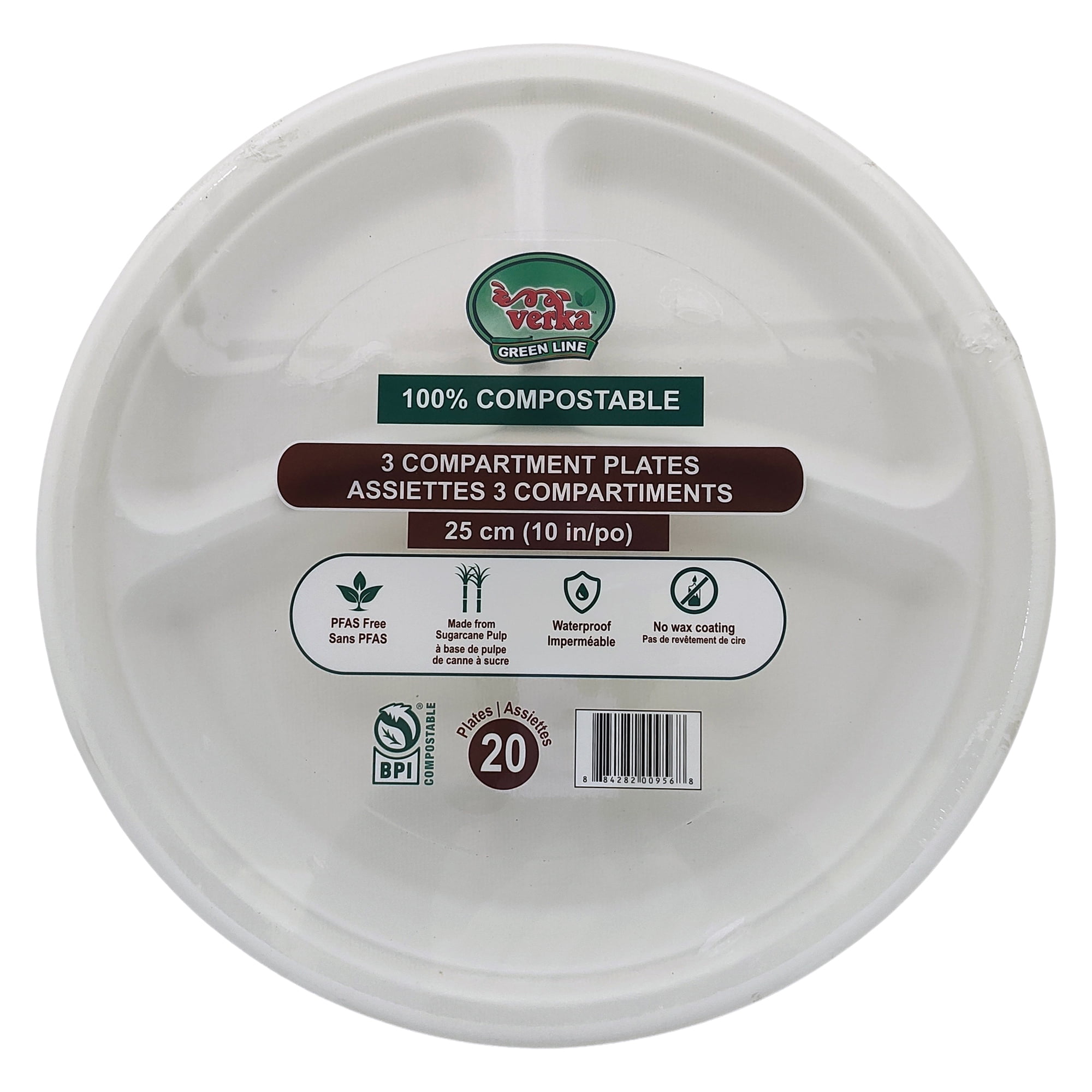 Click here for Verka Greenline 10-Inch 3-Compartment Plates  20 P... prices