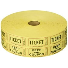 Amscan Double Ticket Roll, 6-1/2"H x 6-1/2"W x 2"D, Red, 2,000 Tickets ...