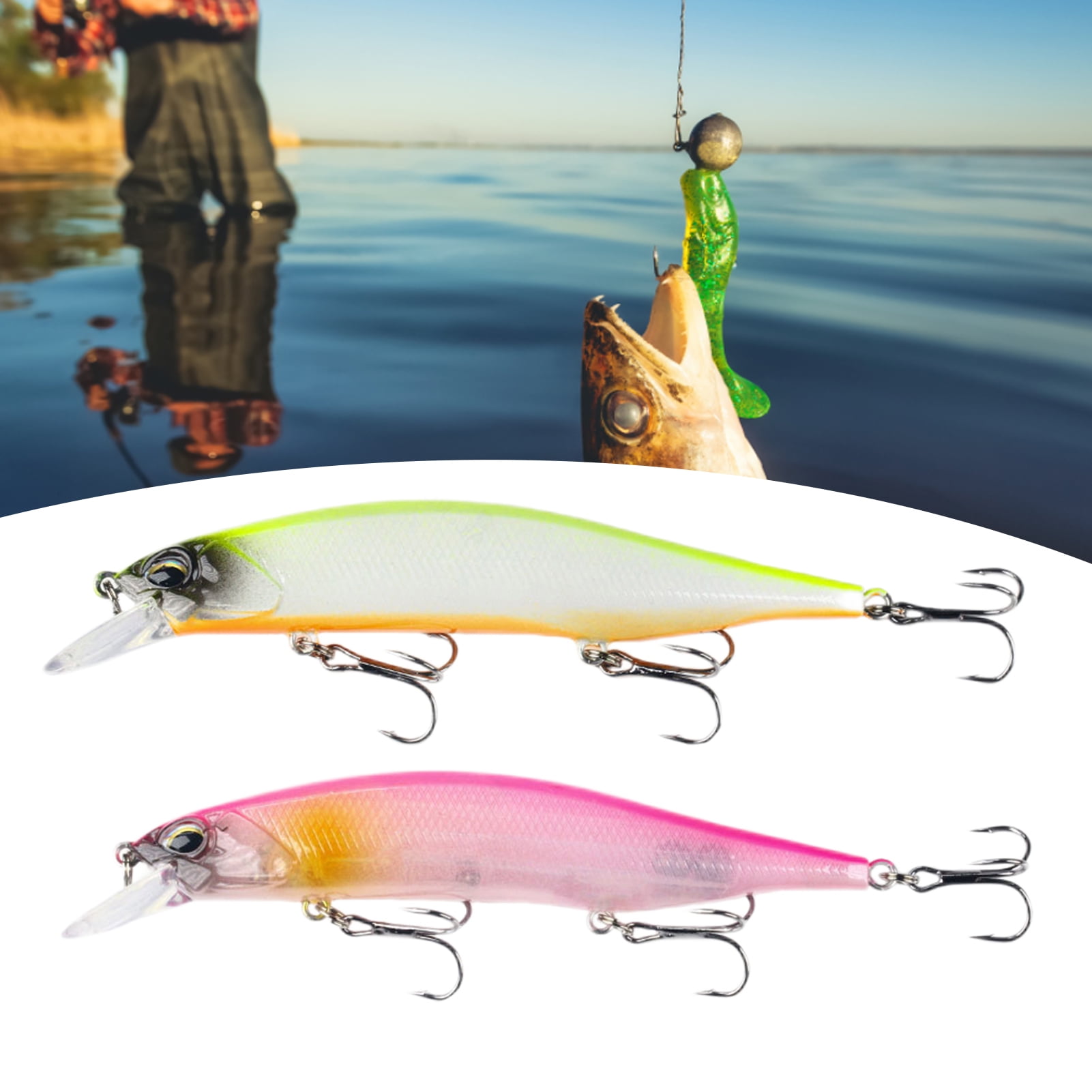 Happy Date 12cm/15g Soft Fishing Lures for Bass Jig Head Fishing Soft ...