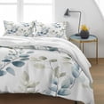 Farmhouse Watercolor Eucalyptus Leaves Soft Breathable Bedding Set with ...