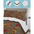 Chinese Dragon 3 Piece Quilt Bedding Set with 2 Pillow Shams, Retro Red ...