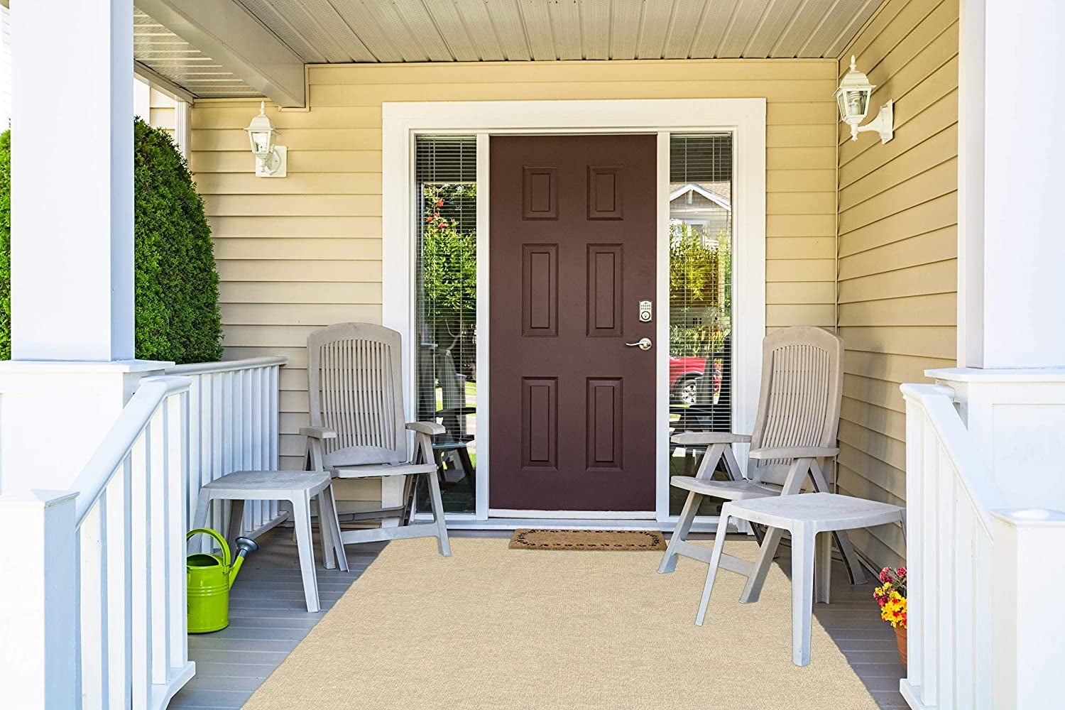 6' x 12' Quick Dry Indoor / Outdoor Ribbed Pattern Area Rugs for Patios ...