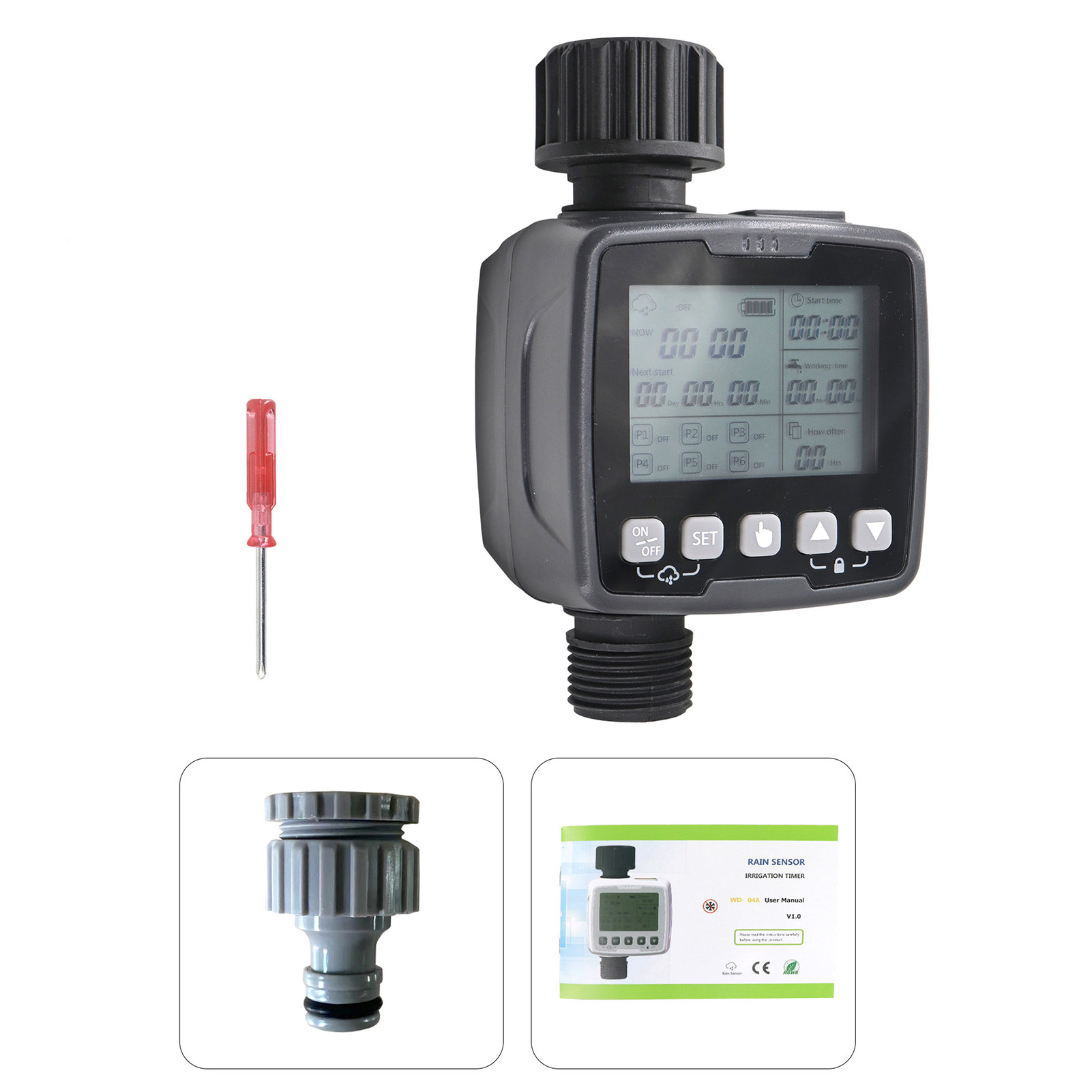 Lomubue Digital Water Timer Large Screen IPX5 Waterproof Sensitive ...