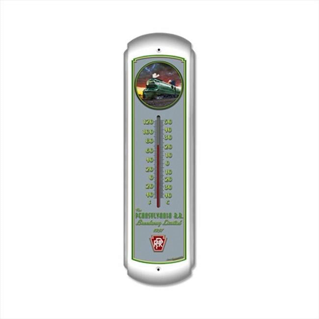 Past Time Signs LG105 Pennsylvania Rail Road Train And Rail Thermometer ...