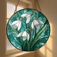 Spring Snowdrop Faux Stained Glass Window Hanging – Floral Decorative ...