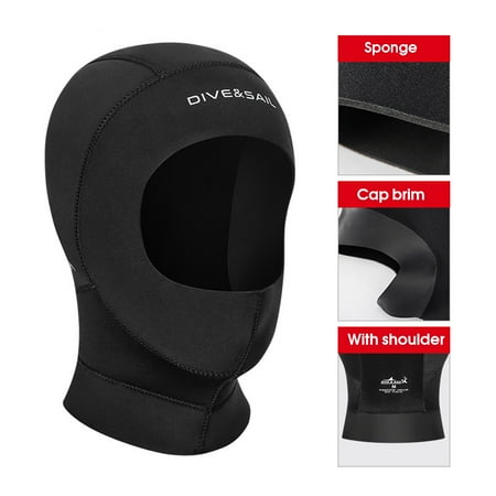 3MM Diving Caps with Shoulder Neoprene Snorkeling Cap Scuba Head ...
