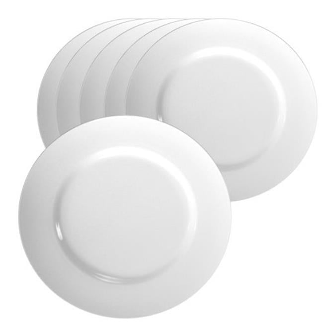 Calypso Basics, 6pc Melamine Salad Plate Set, White - Walmart.com