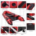 10ft Inflatable Boat, Heavy-Duty PVC Assault Raft with 2 Air Chambers ...