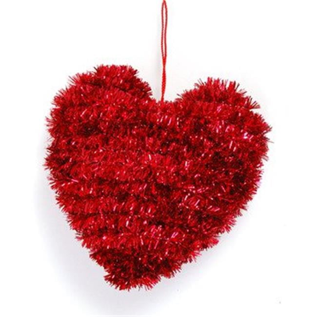 ddi 2285898 valentine 3d tinsel heart decoration with ribbon for ...