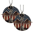 2-Pack Independence Day Car Interior Acrylic Pendant, Patriotic Flag ...
