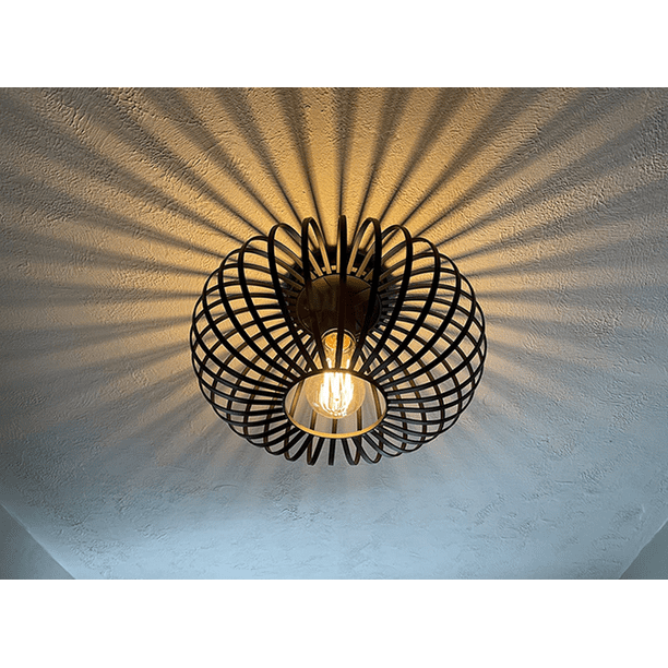 Flush Mount Industrial Metal Cage Ceiling Light Fixture for Hallway ...