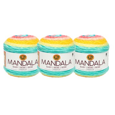 Lion Brand Yarn Mandala Cupid Self-Striping Light Acrylic Multi-Color ...