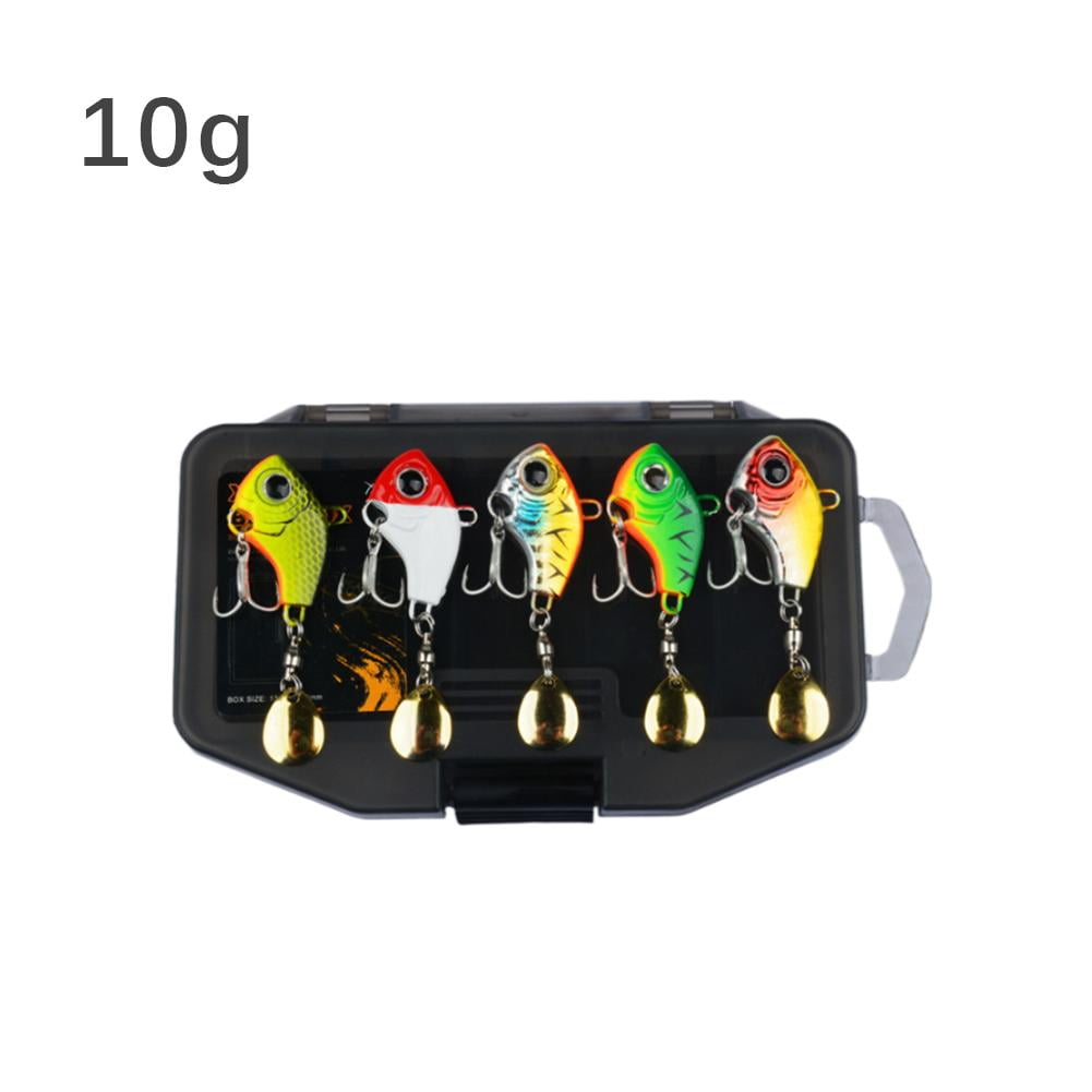 5-Piece Metal VIB Fishing Lure Set with Reflective Blade for Bass Trout ...