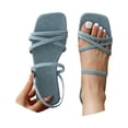 WAYUTE Womens Sandals Elegant Flat Sandals with Strap Comfortable ...