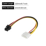 Uxcell 4 Pin to 6 Pin Male PCI Express Cable PCIE Graphics Card Power ...