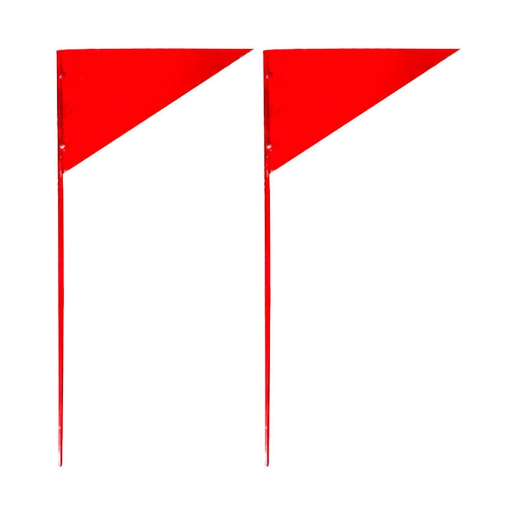 2 Pcs Solid Color Triangle Iron Stick Flag Track and Field Flag Shot ...