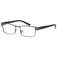 M+ Mens Rectangular Flat Metal Reading Glasses Gun 1.50 Birch in ...