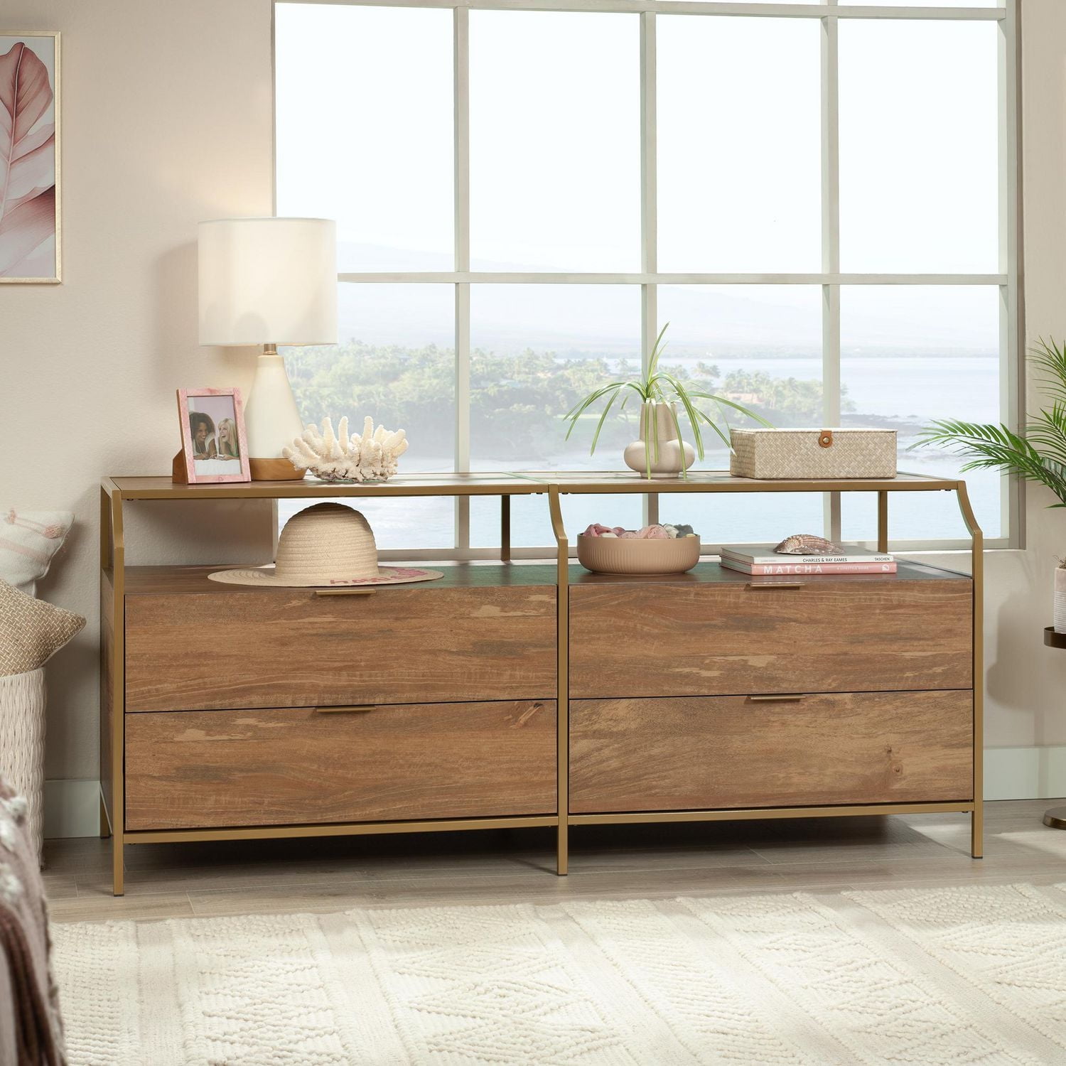 Click here for Sauder International Lux 4 Drawer Dresser In Sindo... prices