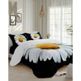 4 Piece Duvet Cover Set Full, Pastoral Wildflower White Daisy Soft ...