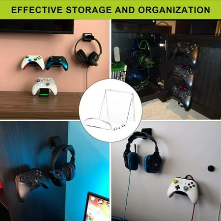 juguse 2 Pieces Headphone Rack Acrylic Material Save Space Controller ...