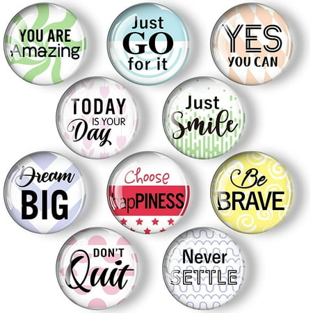 10 Pieces Inspirational Motivational Quote Magnets Glass Refrigerator ...