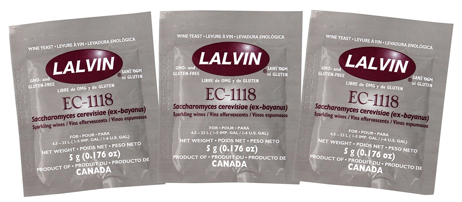 Lalvin EC-1118 Yeast by Lallemand Inc - PACK OF 3 - Walmart.com