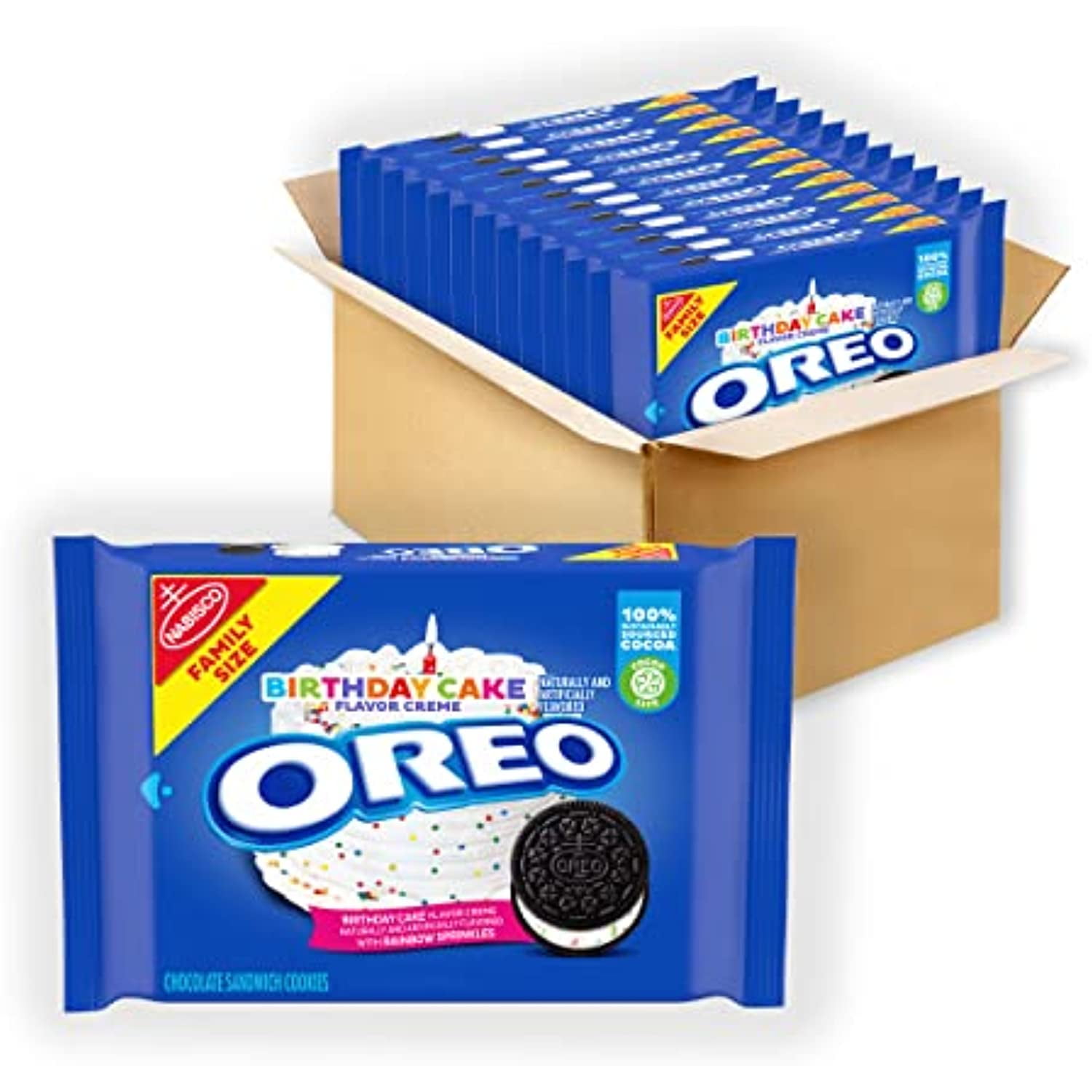 Oreo Birthday Cake Chocolate Sandwich Cookies, 12 - 17 Oz Family Size ...