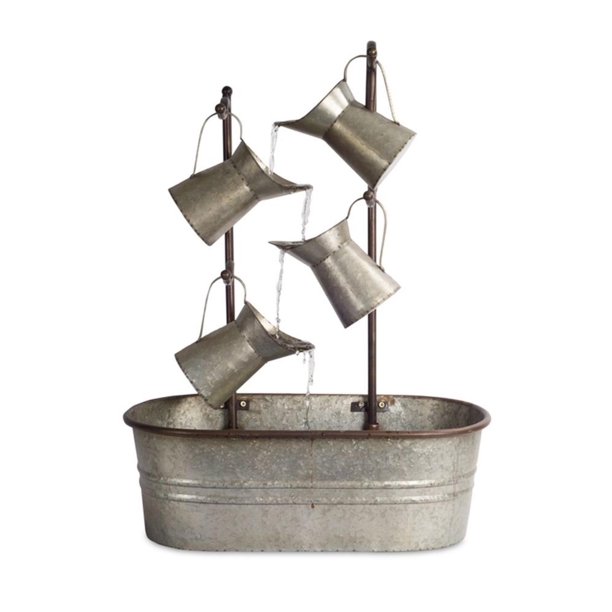 33.5" Galvanized Metal Water Pitchers and Tub Water Fountain - Walmart ...