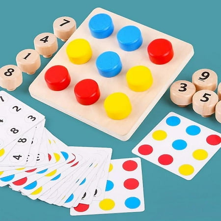 SICED Montessori Color Number Cognition Pairing Wooden Puzzle Tighten ...