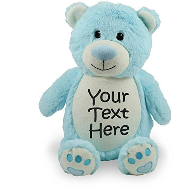 Osito azul de peluche personalizado con tres líneas de bordado Little ...