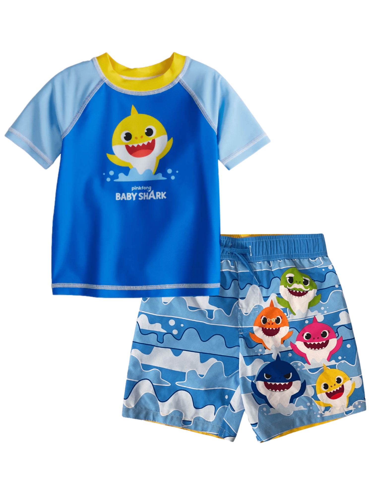 Baby Shark Toddler Boys' Rash Guard and Swim Trunks Set, Sizes 2T-4T ...