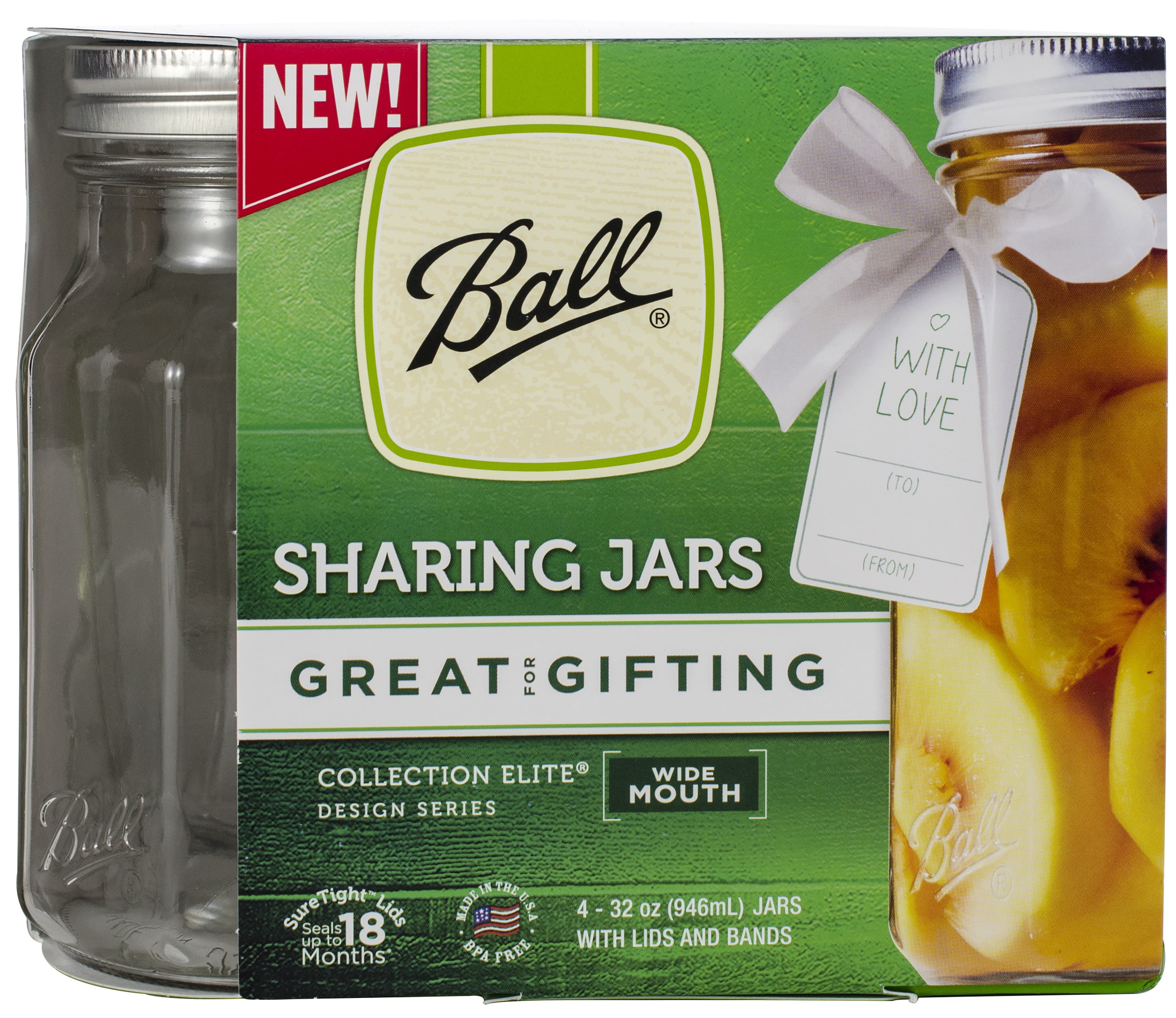 Ball(R) Wide Mouth Sharing Jars 4/Pkg-Quart, 32Oz | Walmart Canada