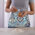 Abstract Geometric Half Waist Apron Blue Yellow Flower Polygon ...