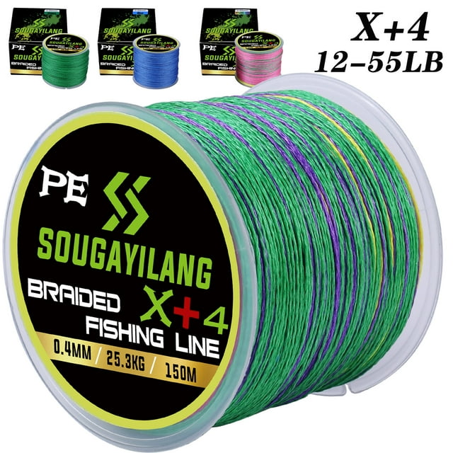 Sougayilang Braided Fishing Line 4 Strands PE Abrasion Resistant Wire 0 ...