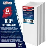U.S. Art Supply 24 x 48 inch Stretched Canvas 12-Ounce Triple Primed, 6 ...